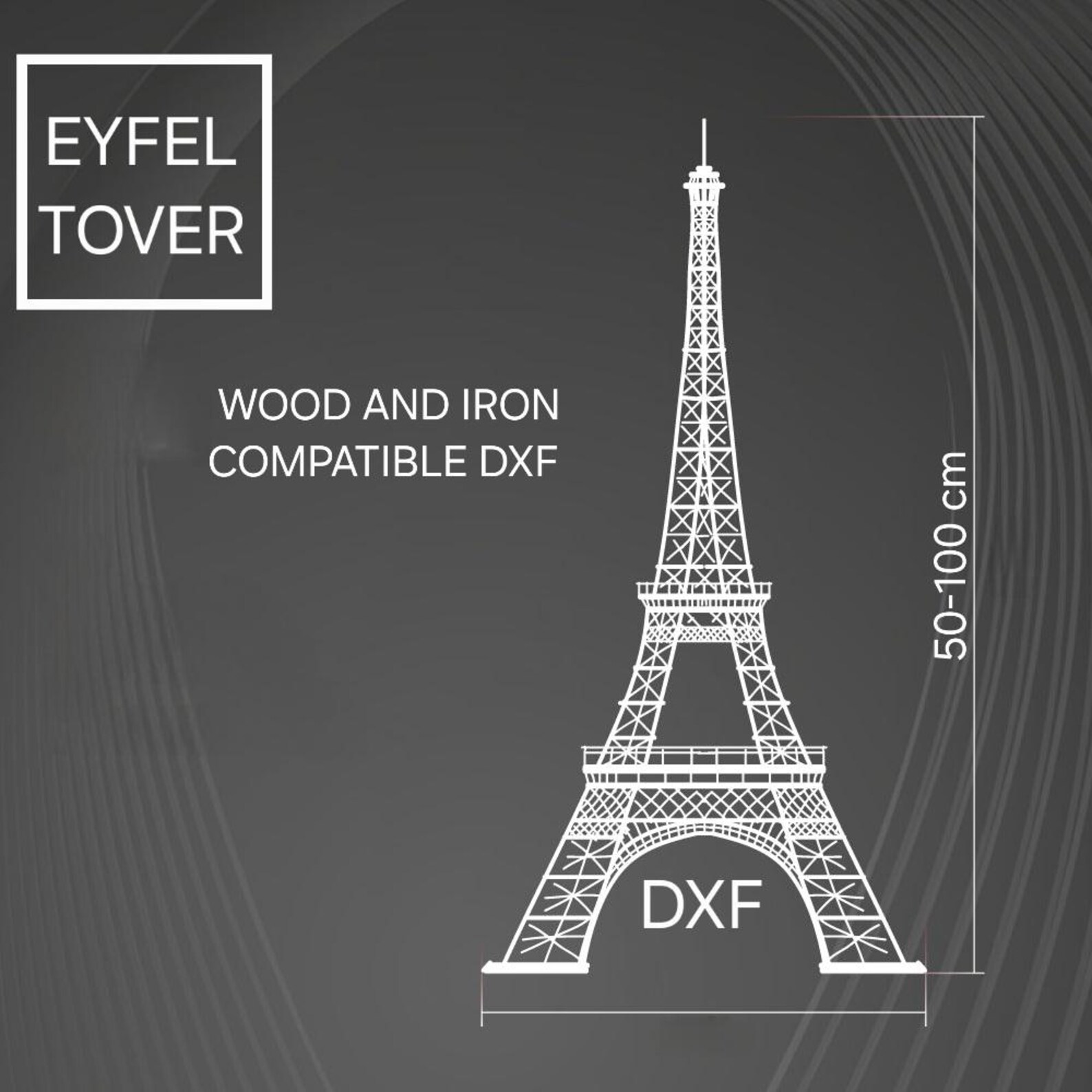 Eiffel Tower DXF Laser and Wood Compatible CNC Laser Cutting - Etsy