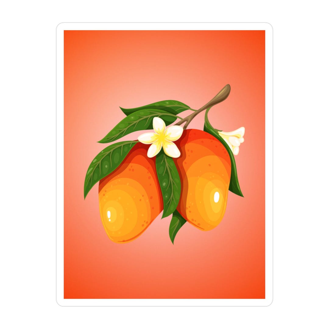 Mango Sticker: Vibrant Tropical Fruit Decal - Etsy
