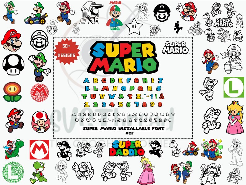 Snoopy Mega SVG Bundle| Peanuts Cartoon Clipart | Super Mario and F-CAW ...