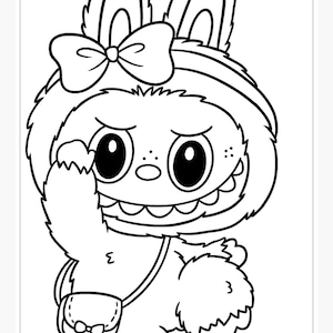 12 Cute Labubu/lafufu Coloring Pages for Kids – Kawaii Digital Download ...