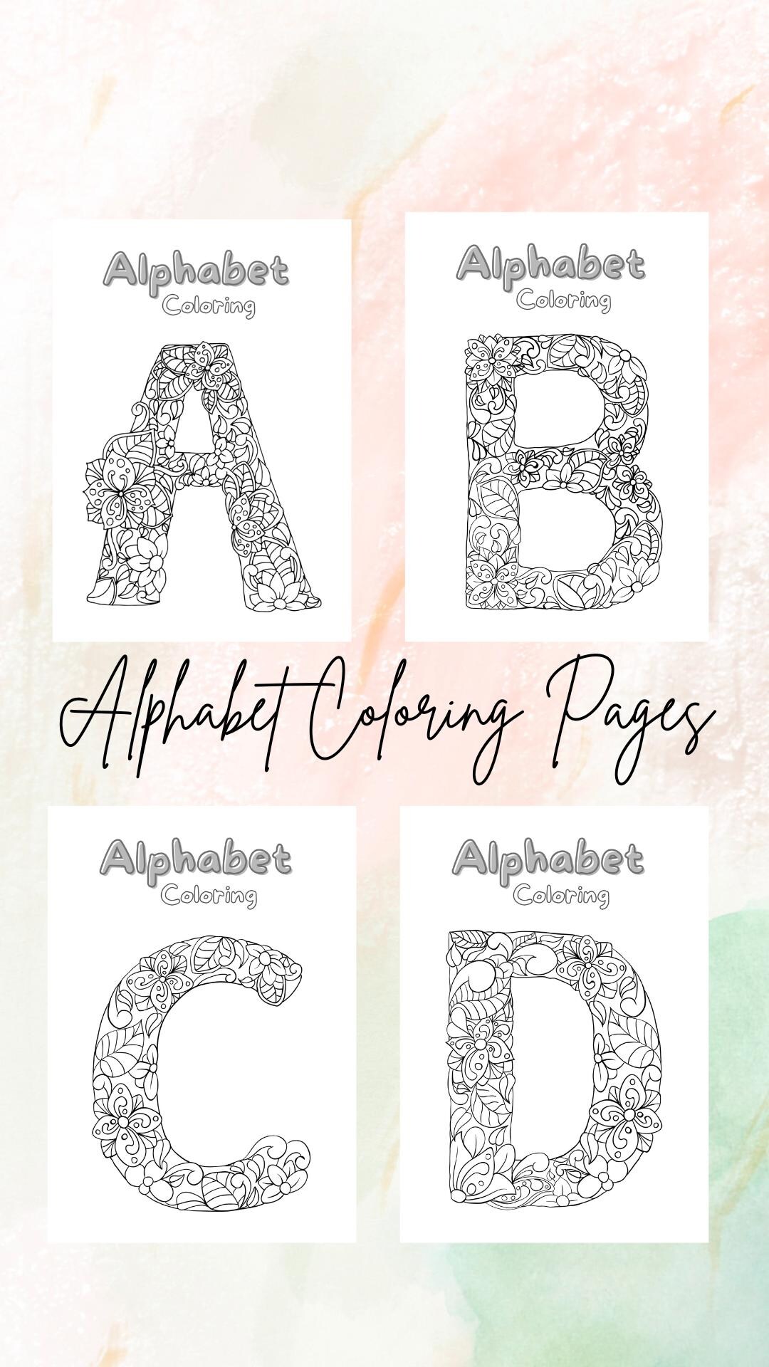 26 Alphabet Coloring Pages A–Z – Printable Letters for Kids/adults ...