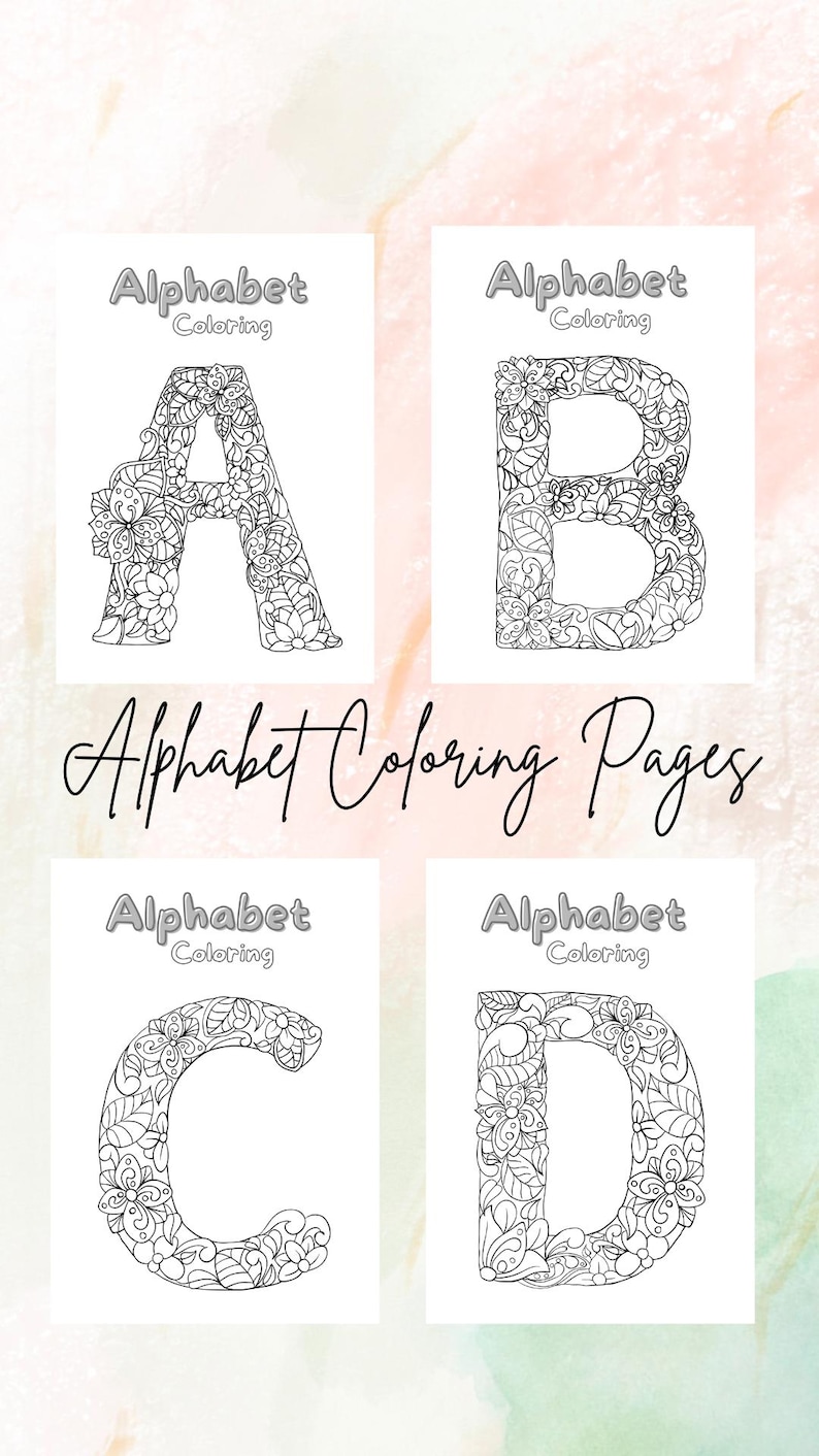 26 Alphabet Coloring Pages A–Z – Printable Letters for Kids/adults ...