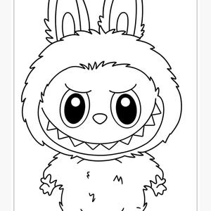 12 Cute Labubu/lafufu Coloring Pages for Kids – Kawaii Digital Download ...