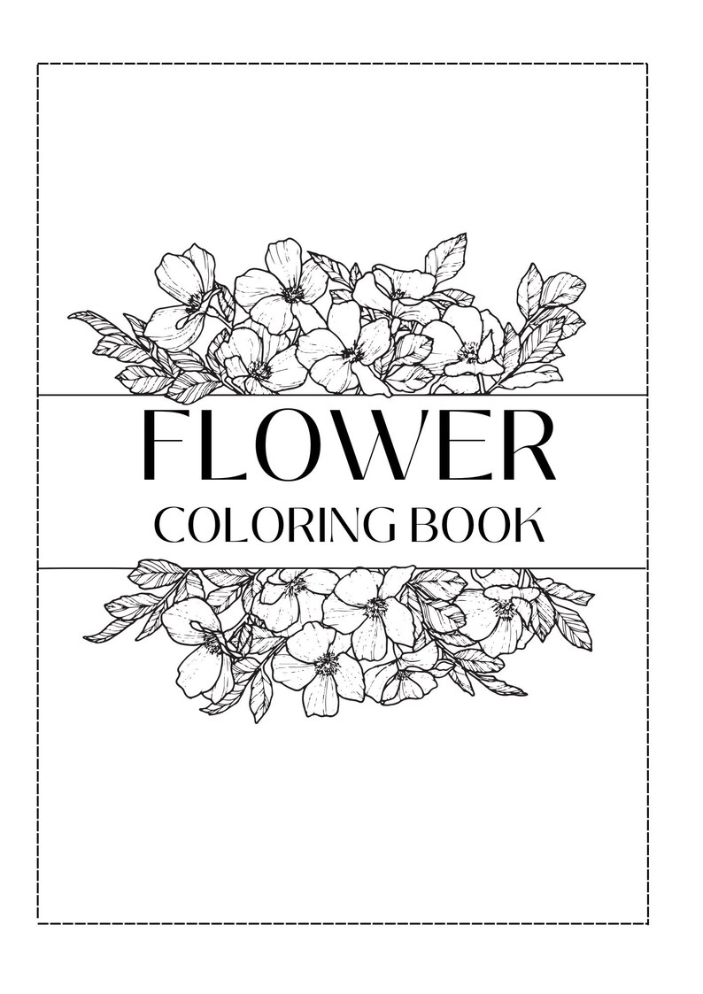 46 Page Flower Coloring Book | Named Flowers With Pictures | Black ...