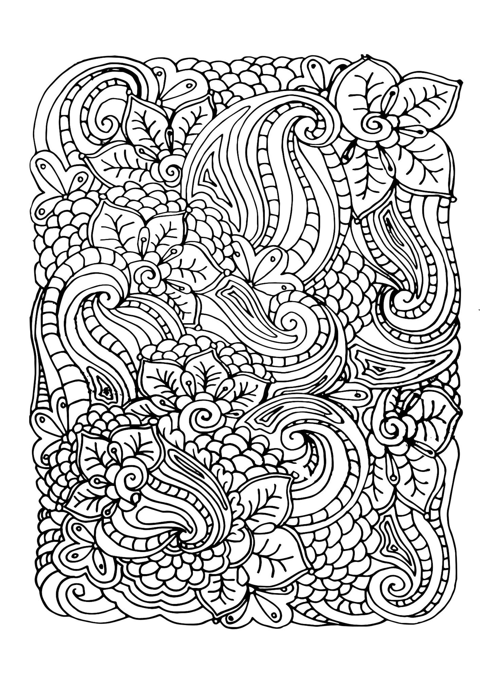 Floral Coloring Pages: 4 Printable Flower Designs (PDF Download) - Etsy