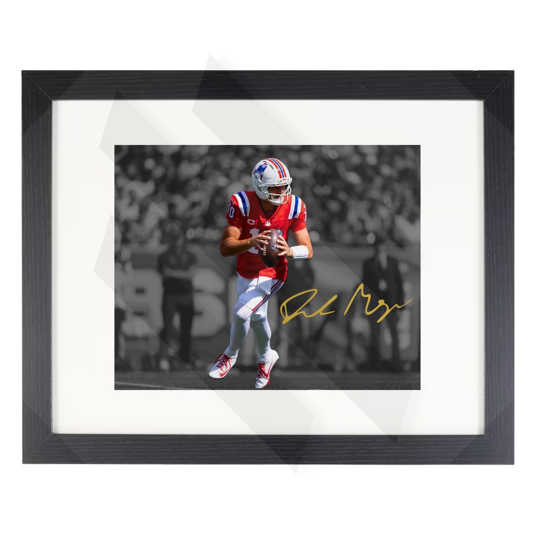 Drake Maye New England Patriots Art Print With Facsimile Auto 8"x10 ...