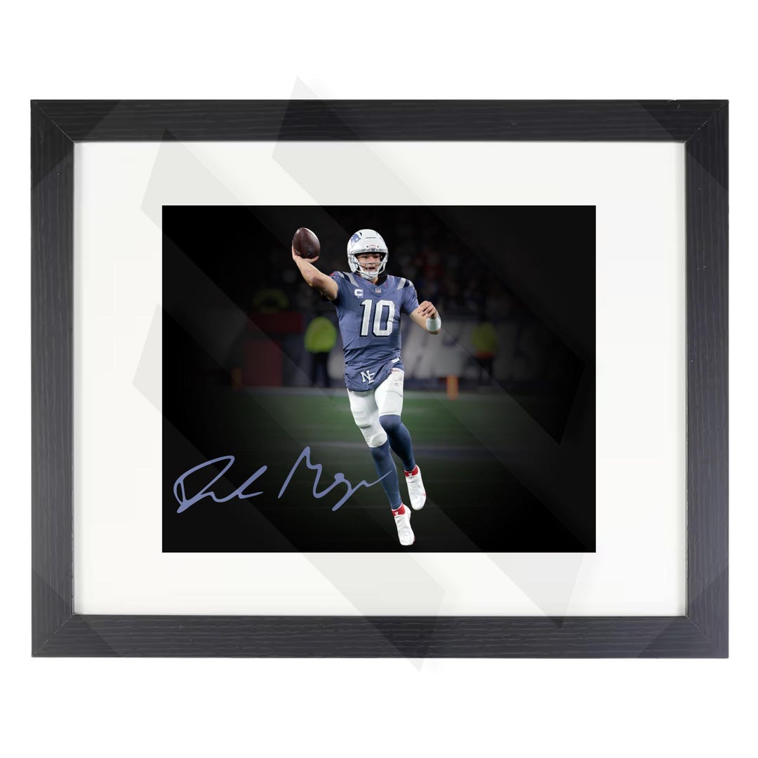 Drake Maye Patriots Art Print, Facsimile Auto, Limited Edition 8x10 ...