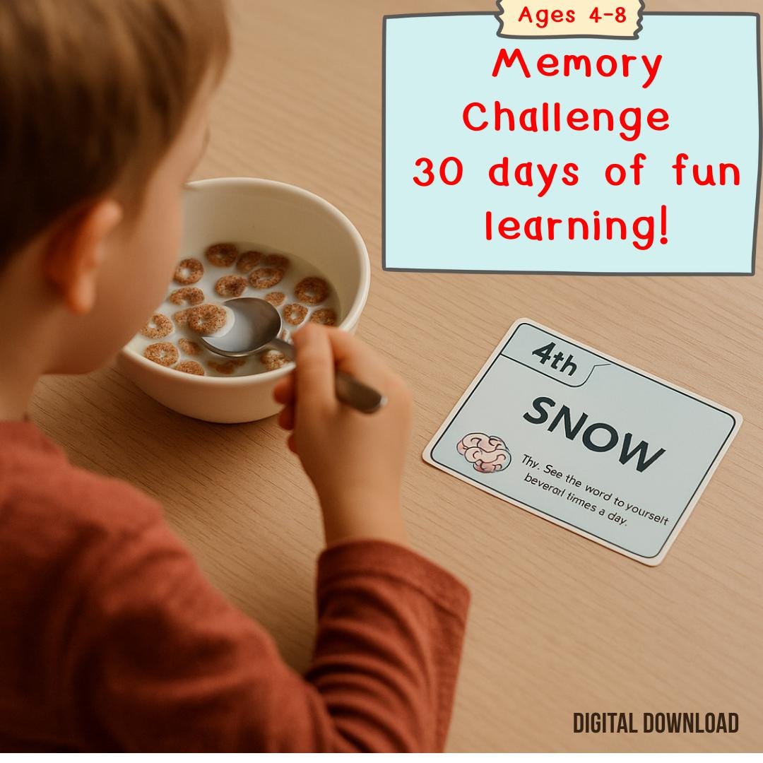 Memory Challenge Printable Cards for Kids (ages 4–8) – Fun Flashcards ...