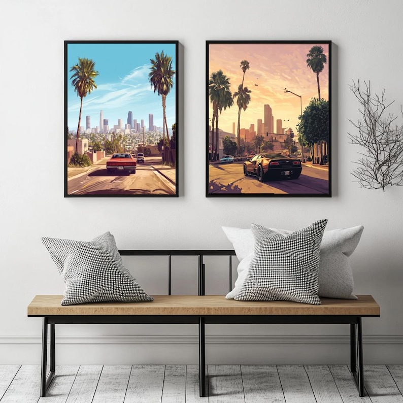 Gta-inspired Digital Artwork | Cityscape POV Poster | Urban Night ...