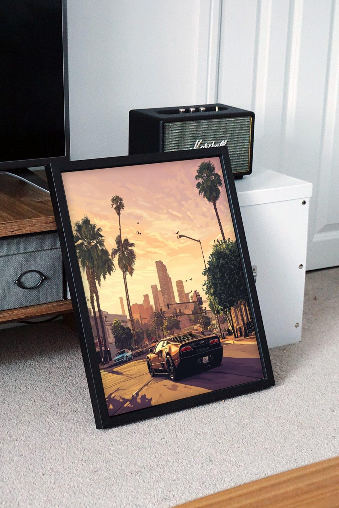 Gta-inspired Digital Artwork | Cityscape POV Poster | Urban Night ...