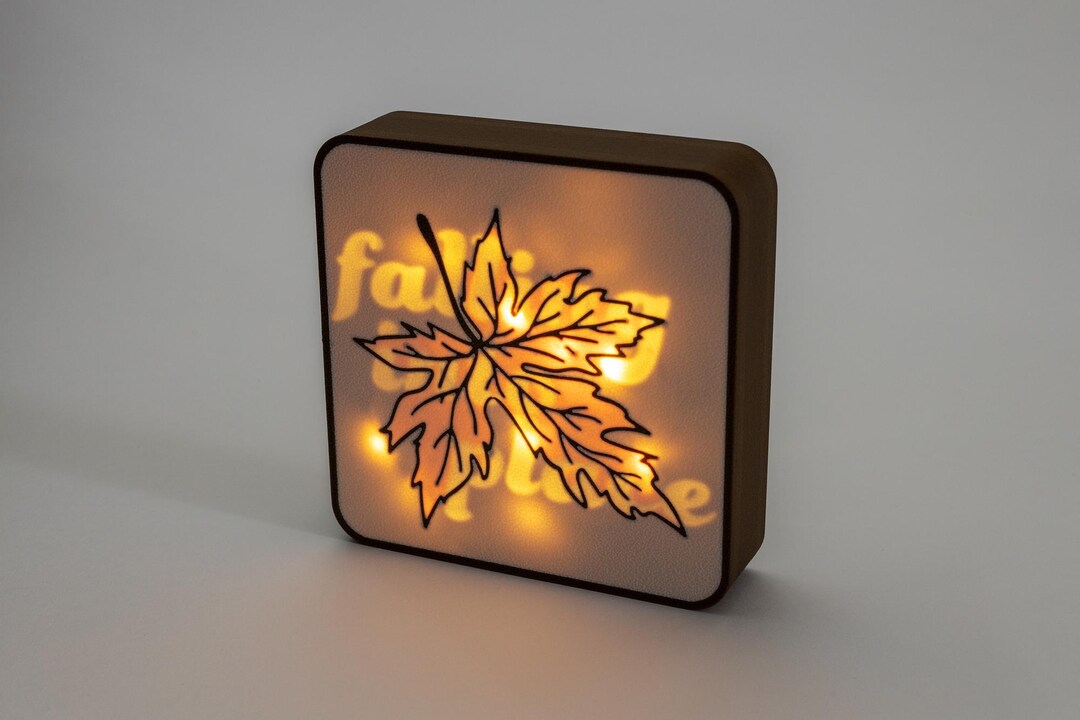 Maple Leaf Light Box: “falling Into Place” Message, Autumn Decor - Etsy