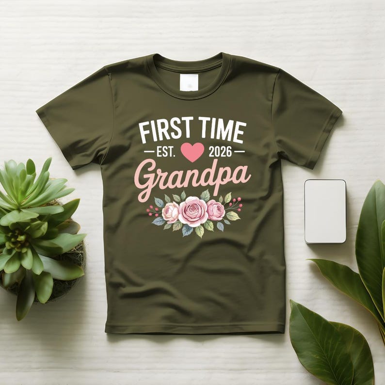 First Time Grandpa 2026 PNG SVG EPS Baby Announcement Quote Design - Etsy