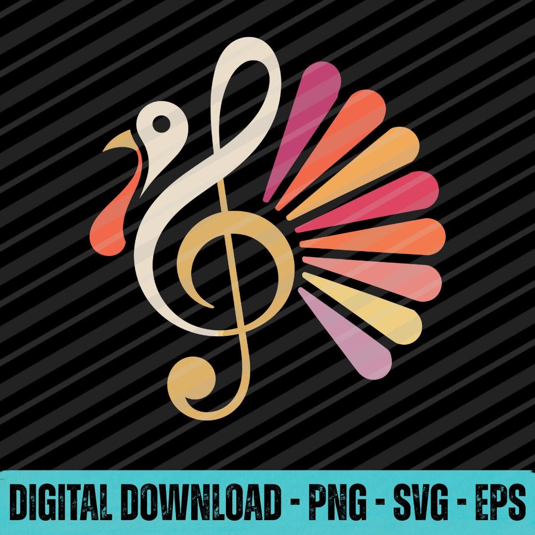 Music Teacher Thanksgiving Turkey Treble Clef SVG | Autumn Classroom ...