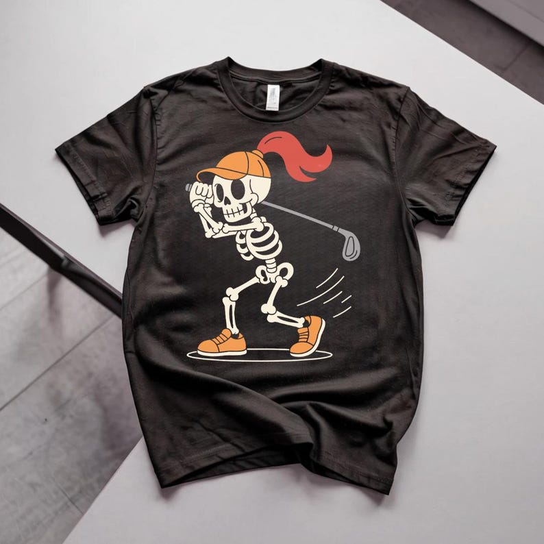 Halloween Women Golf Skeleton PNG SVG EPS | Funny Spooky Golfer Digital ...