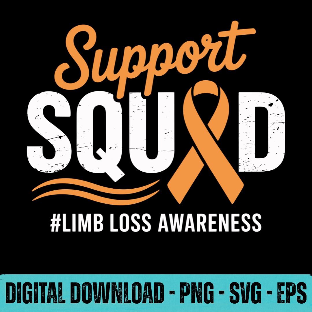 Limb Loss Awareness Support Squad SVG PNG EPS | Orange Ribbon Sunflower ...