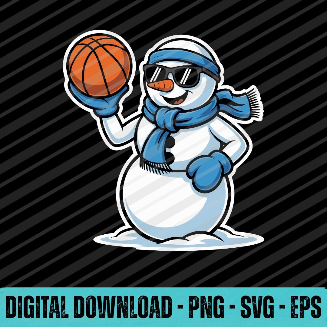 Christmas Basketball Snowman PNG SVG EPS Funny Sports Holiday Quote ...