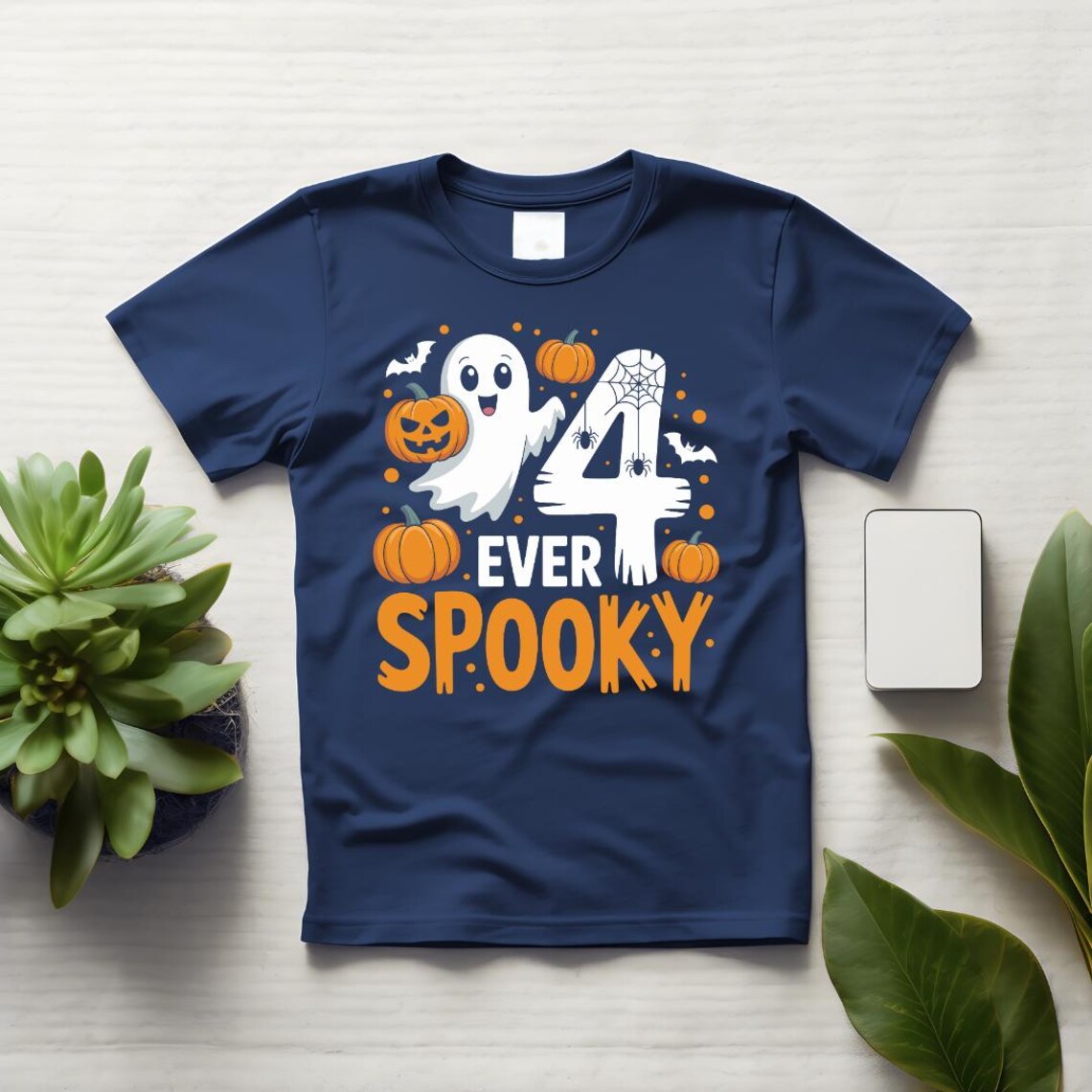 Four Ever Spooky 4th Birthday Design | Halloween Ghost Party (PNG SVG ...