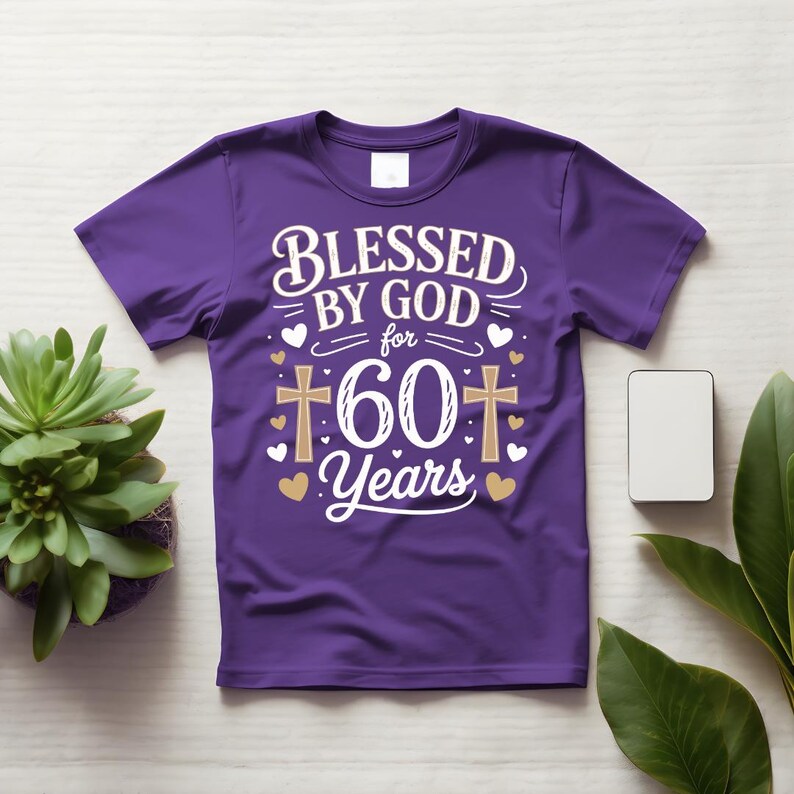 Blessed by God for 60 Years SVG PNG EPS Faith Birthday Design - Etsy