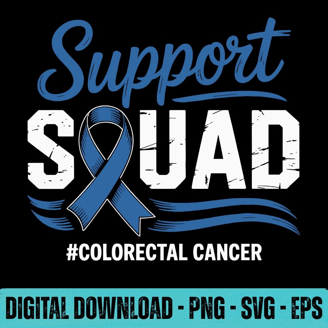 Colorectal Cancer Awareness SVG PNG EPS Blue Ribbon Support Graphic - Etsy