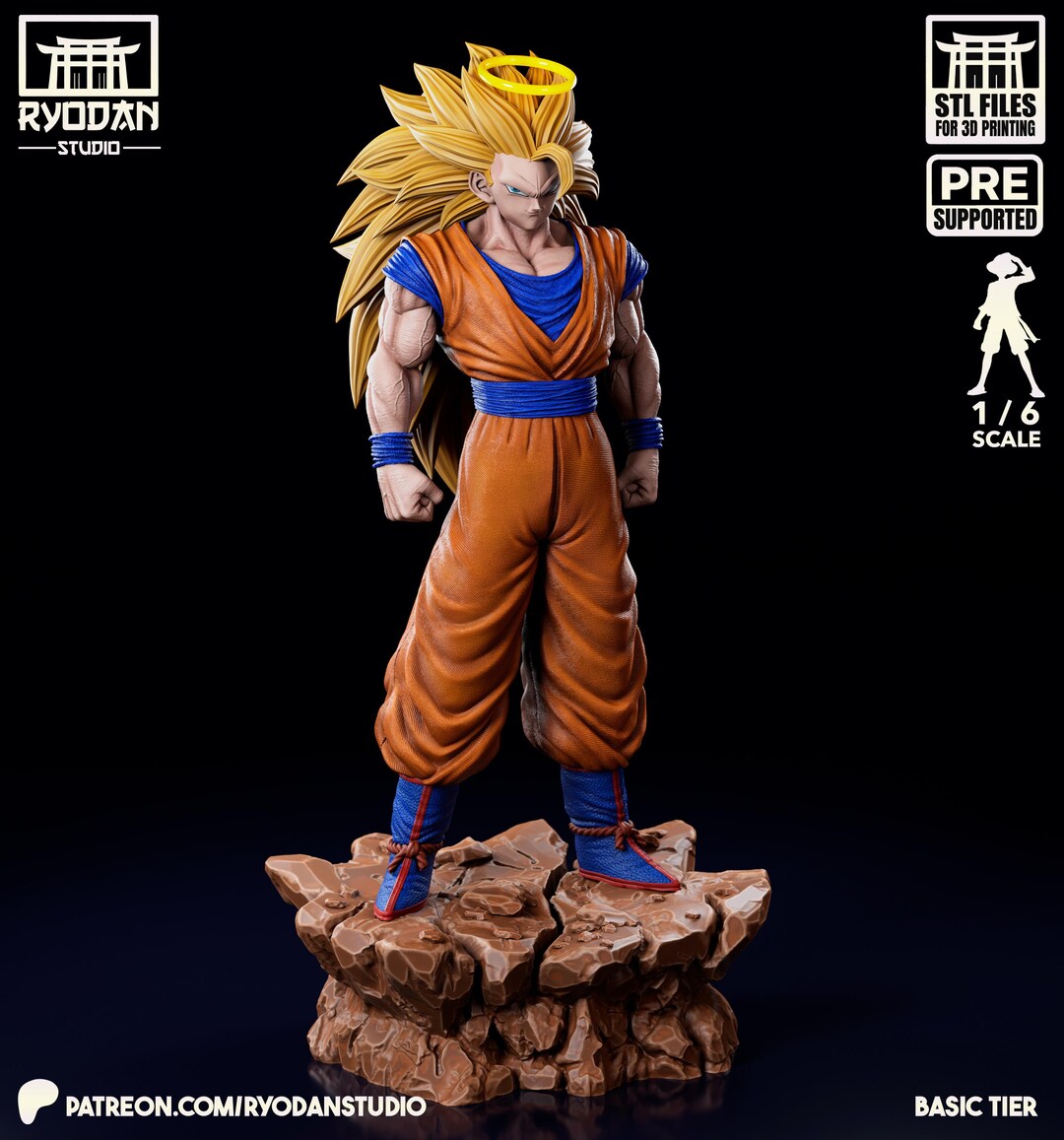 3D Goku Super Saiyan 3 Figure - 3D Printed, Hand Painted - Etsy UK