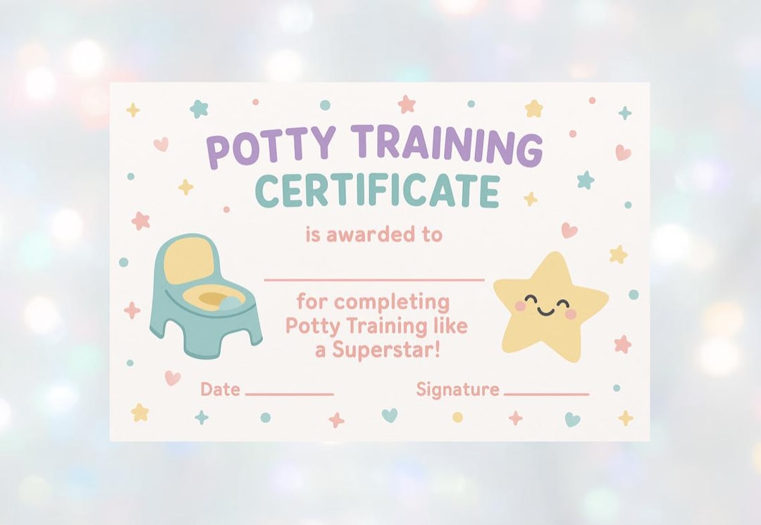 Potty Training Certificate - Pastel Stars - Etsy