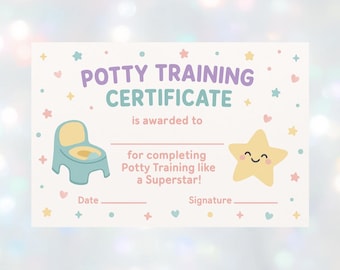 Potty Training Certificate - Stars - Etsy