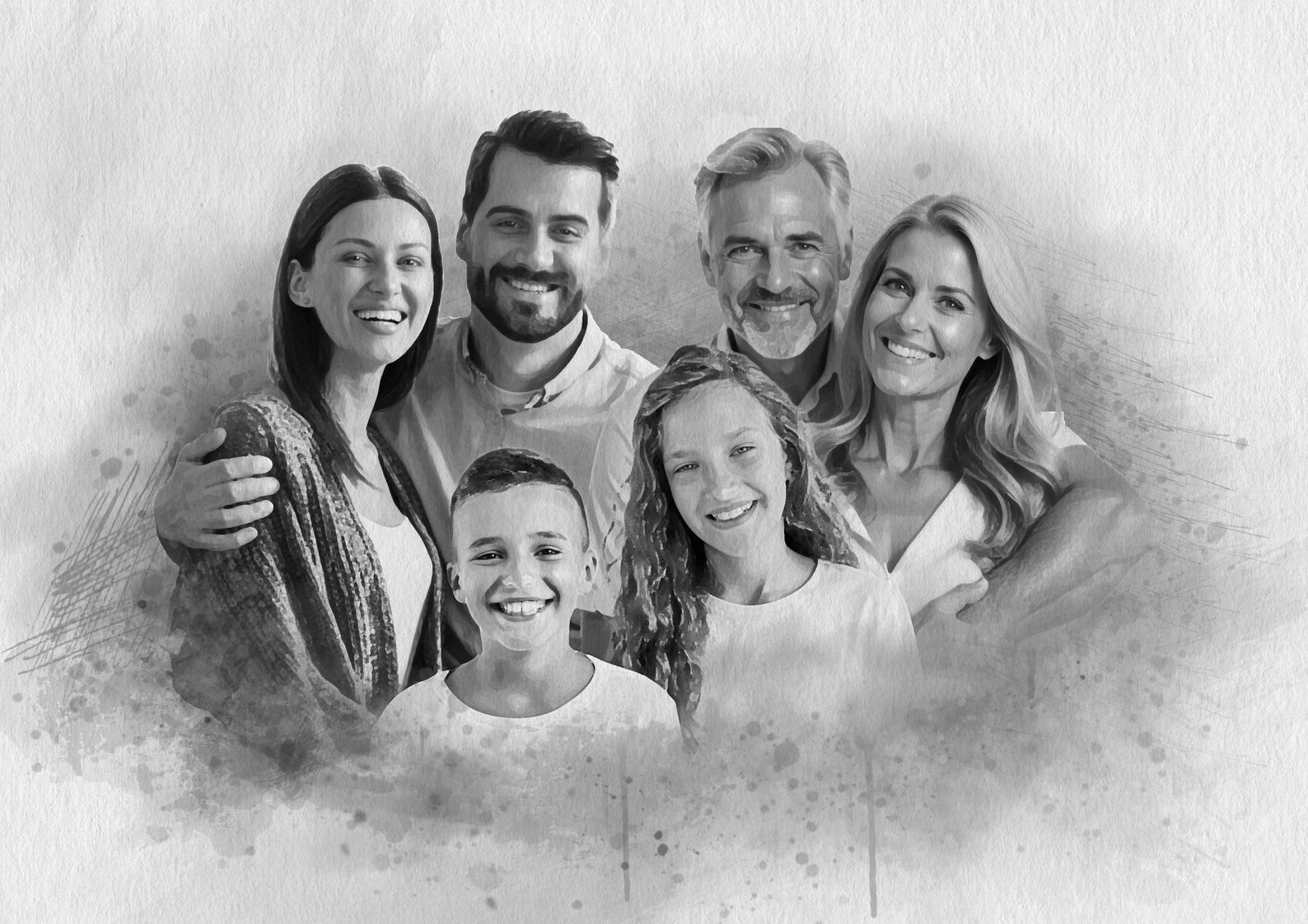 Custom Family Portrait, Digital Family Artwork, Realistic Merge of ...