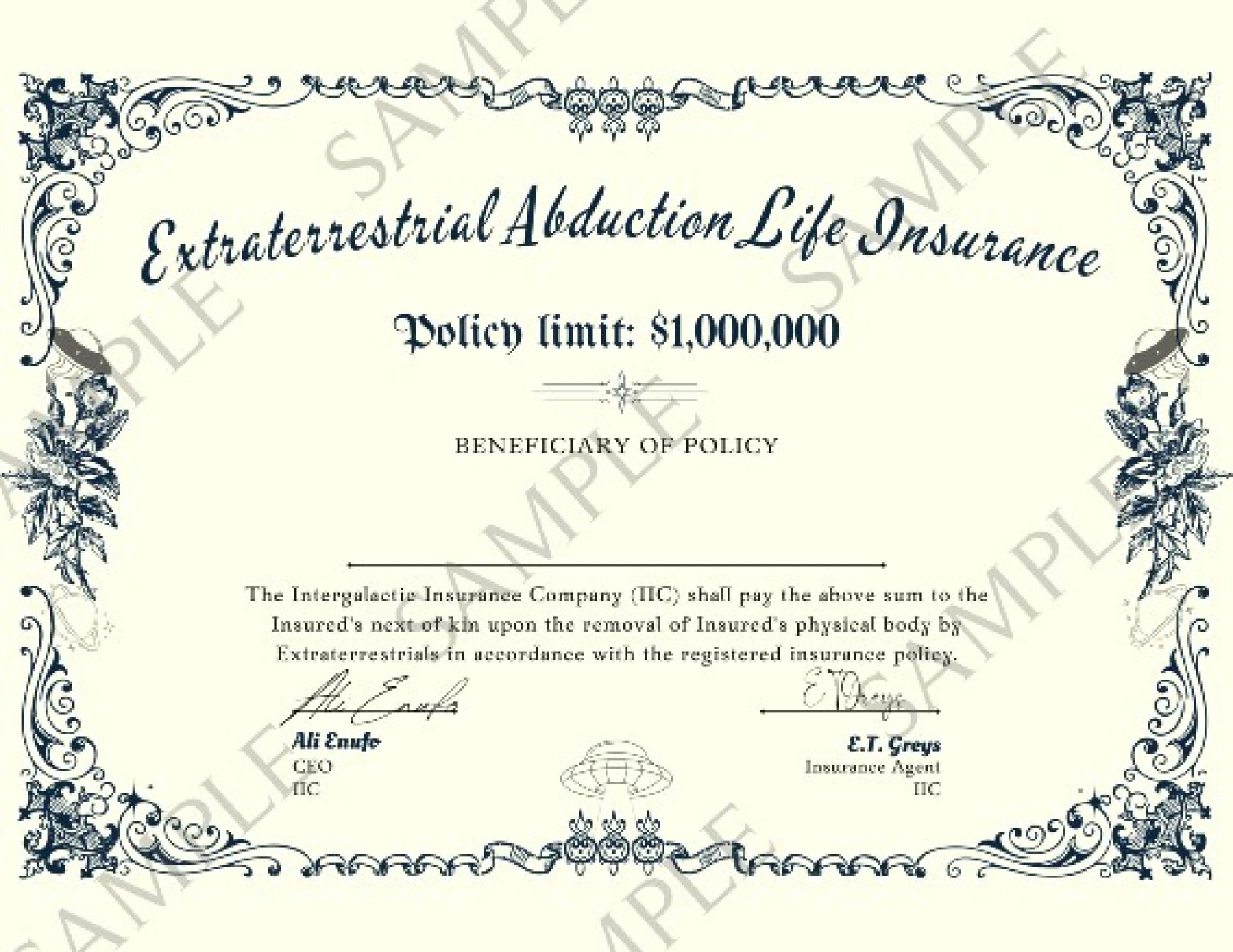 Alien Abduction Insurance