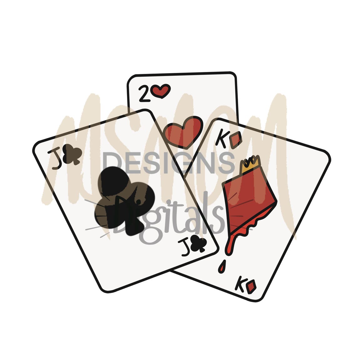 3 Playing Card Spread |PNG| DIGITAL DOWNLOAD | Hand Drawn | Stickers ...