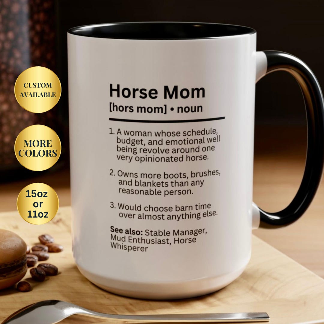 Personalized Horse Mom Mug, Funny Equine Definition Cup, Equestrian ...