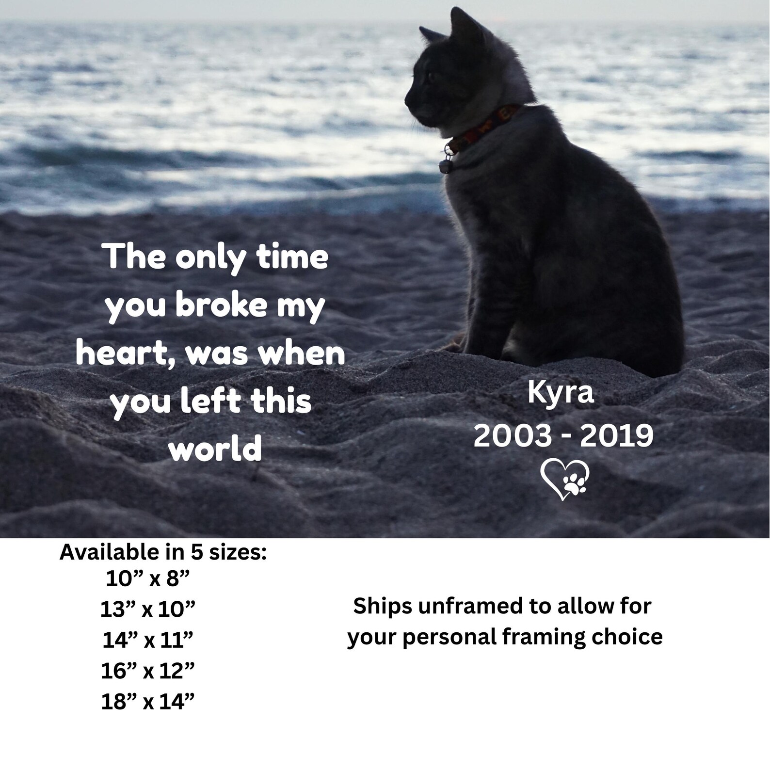 Personalized Cat Memorial Print, Pet Loss Gifts, Custom Pet Tribute ...
