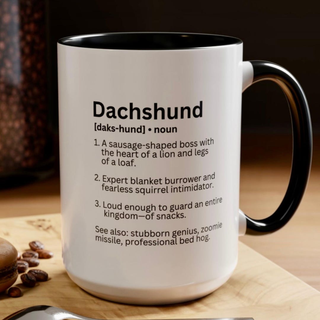 Personalized Dachshund Dog Definition Mug, Funny Weiner Dog Gift, Dog ...