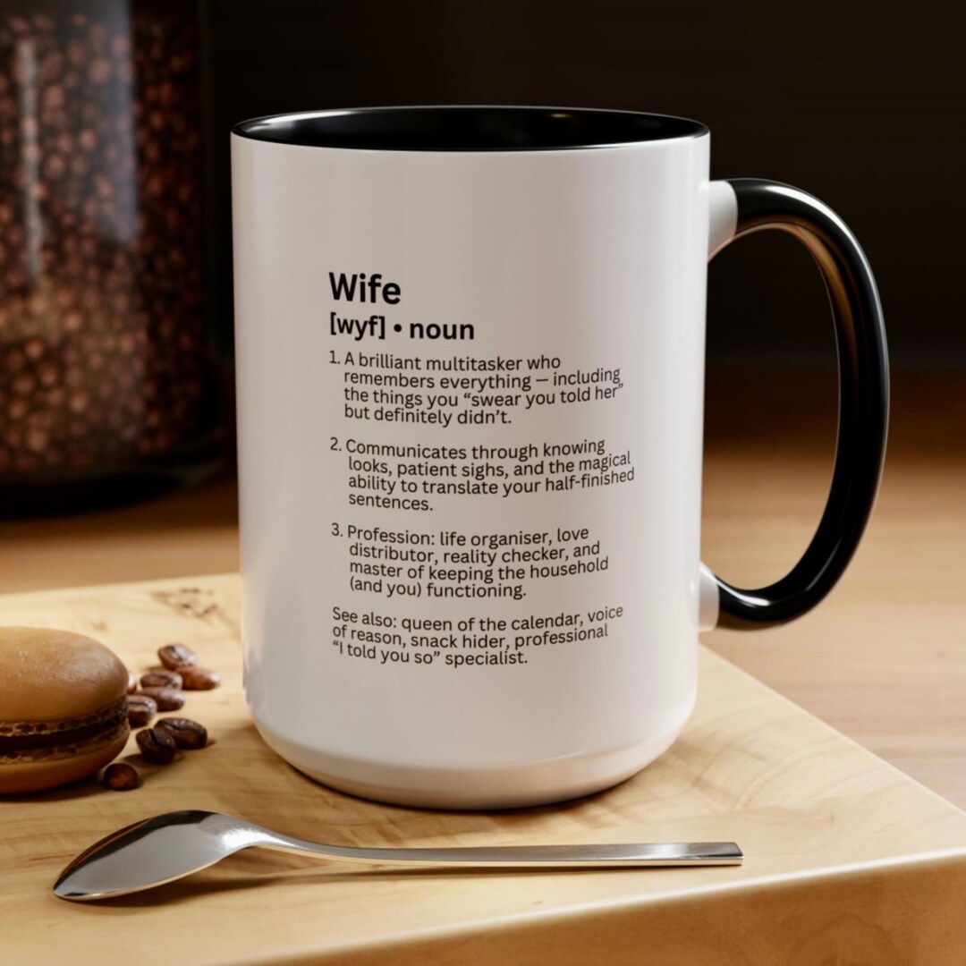 Personalized Funny Wife Definition Two Sided Ceramic Mug, Custom Wife ...