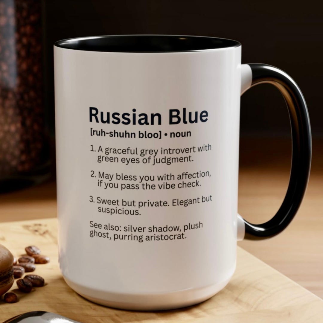 Personalized Russian Blue Cat Definition Mug, Russian Blue Cat Gift ...
