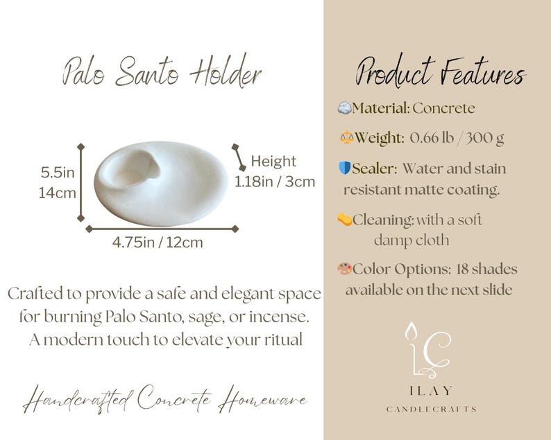 Personalized Navy Blue Concrete Palo Santo Holder, Minimalist ...