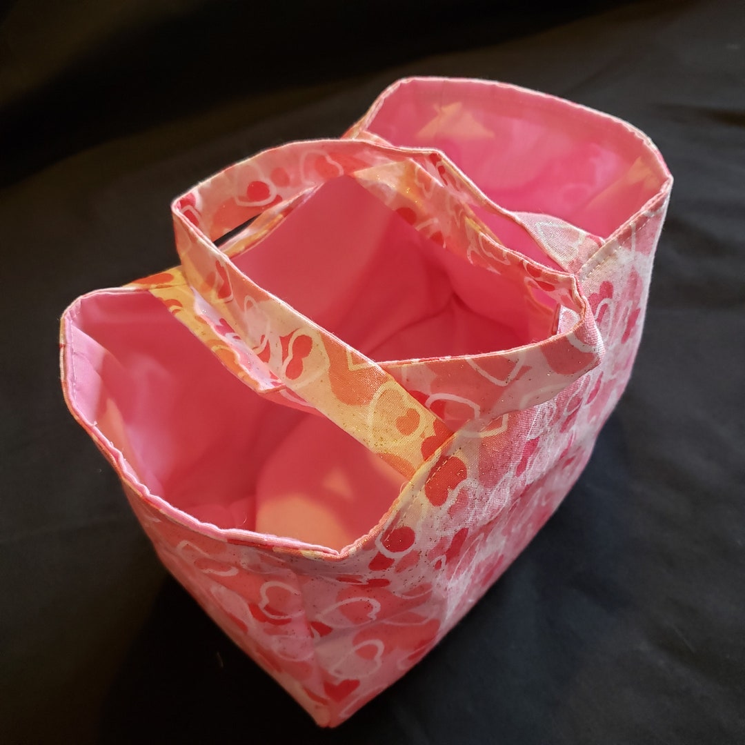 Mini Tote - Pink Glitter Hearts - Etsy