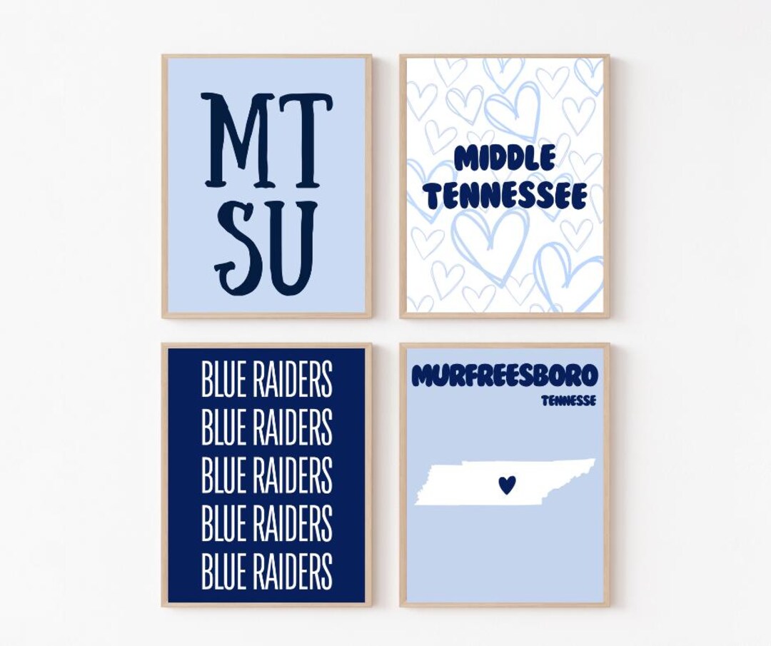 MTSU Blue Raiders Wall Art Prints | College Dorm Decor (digital ...