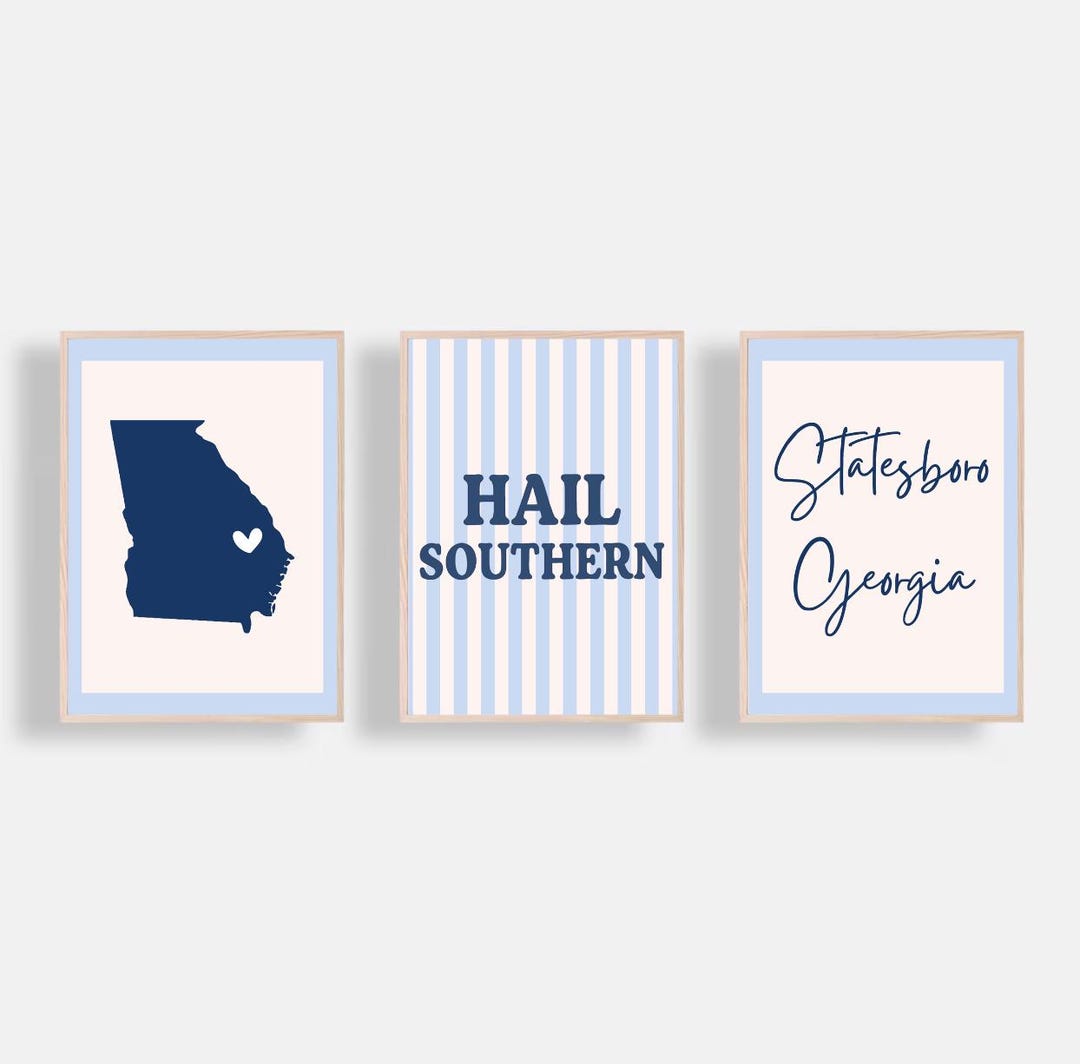 Georgia Southern University Digital Prints, Set of 3 - Etsy
