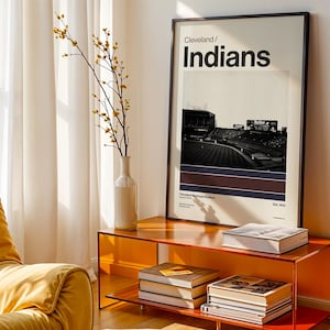Cleveland Indians Poster: Retro Baseball Stadium Art Print - Etsy