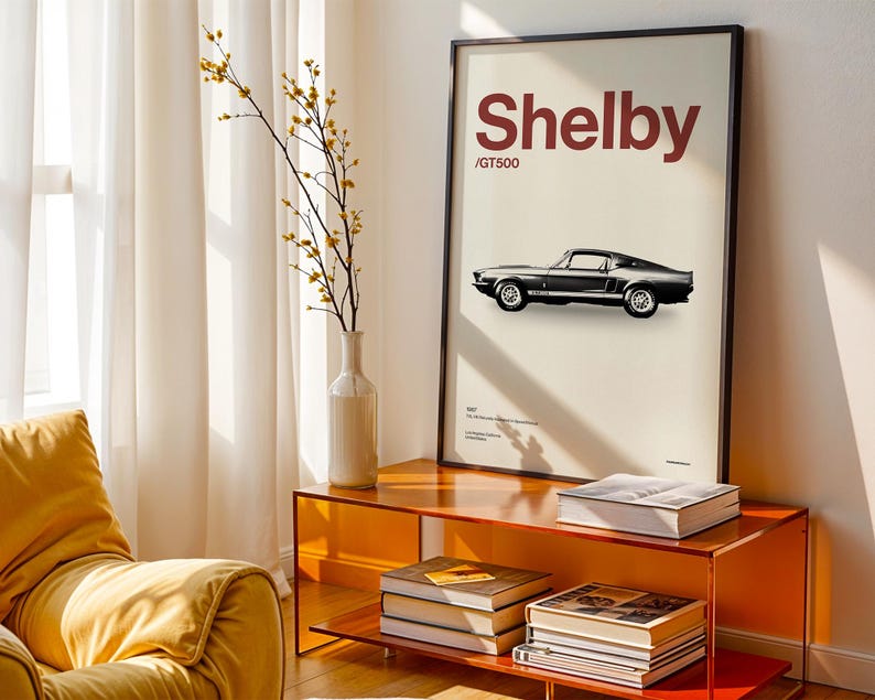 1967 Shelby GT500 Poster: Classic Mustang Sports Car Art - Etsy