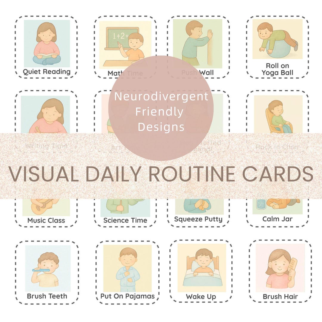 Visual Routine Cards for Neurodivergent Kids | Autism ADHD Printable ...
