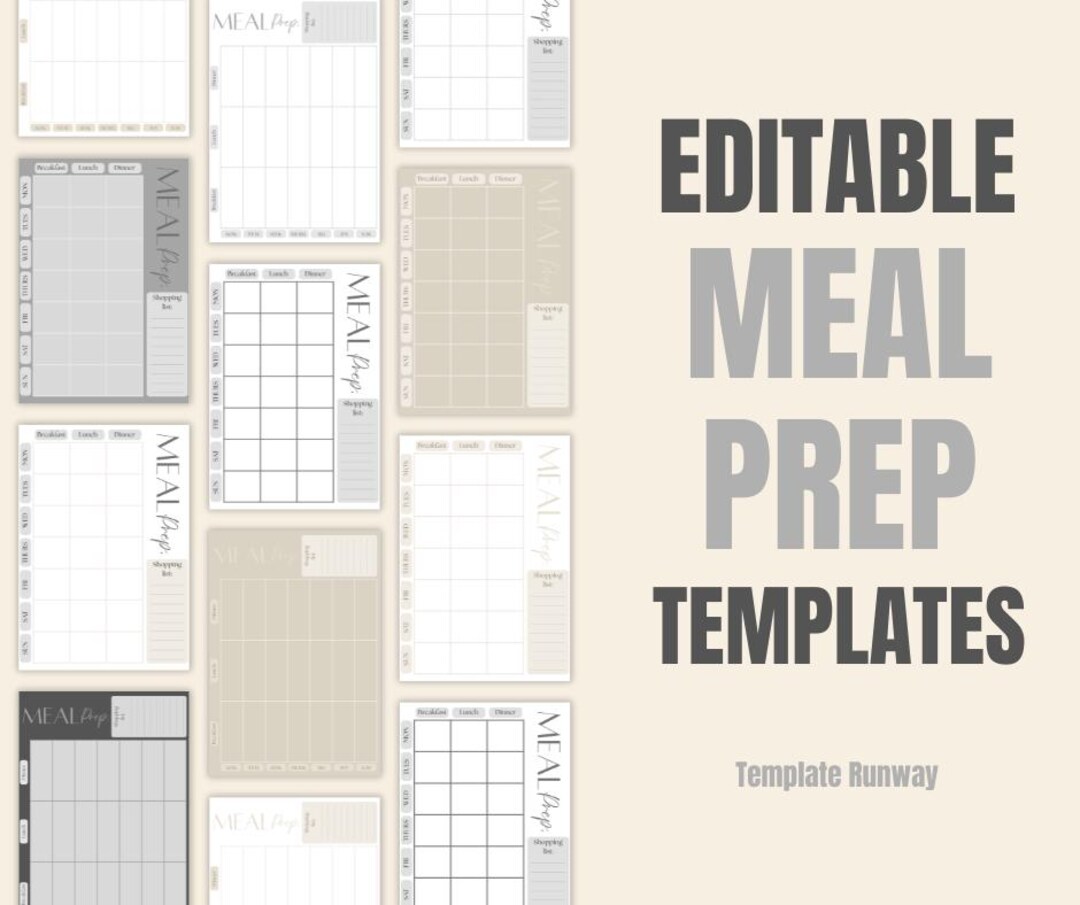 Editable Meal Prep Templates | Editable and Digital Meal Prep ...