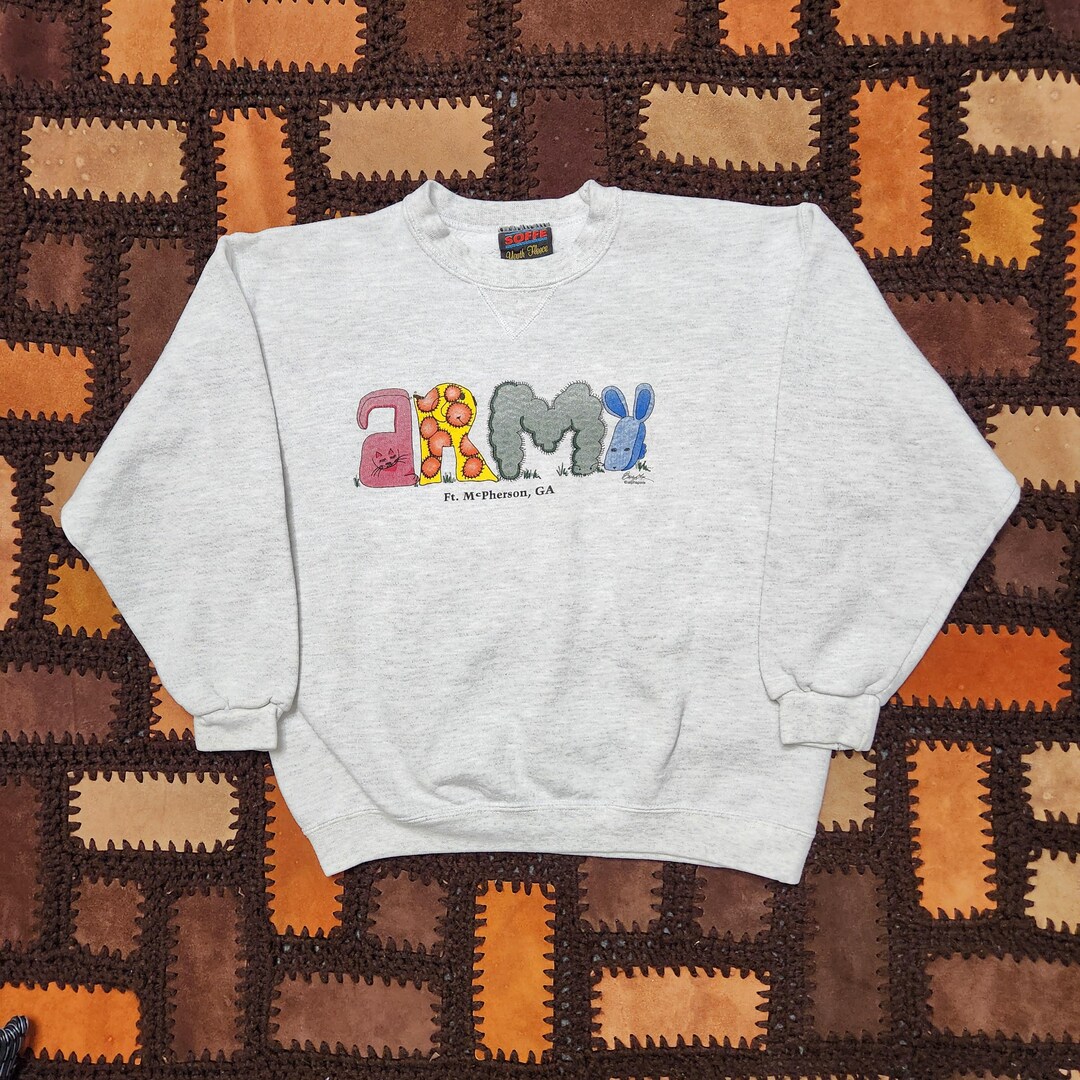 90s Youth Vintage ARMY Pop Art Soffe Tag Grat Sweatshirt / Woman's XXS ...