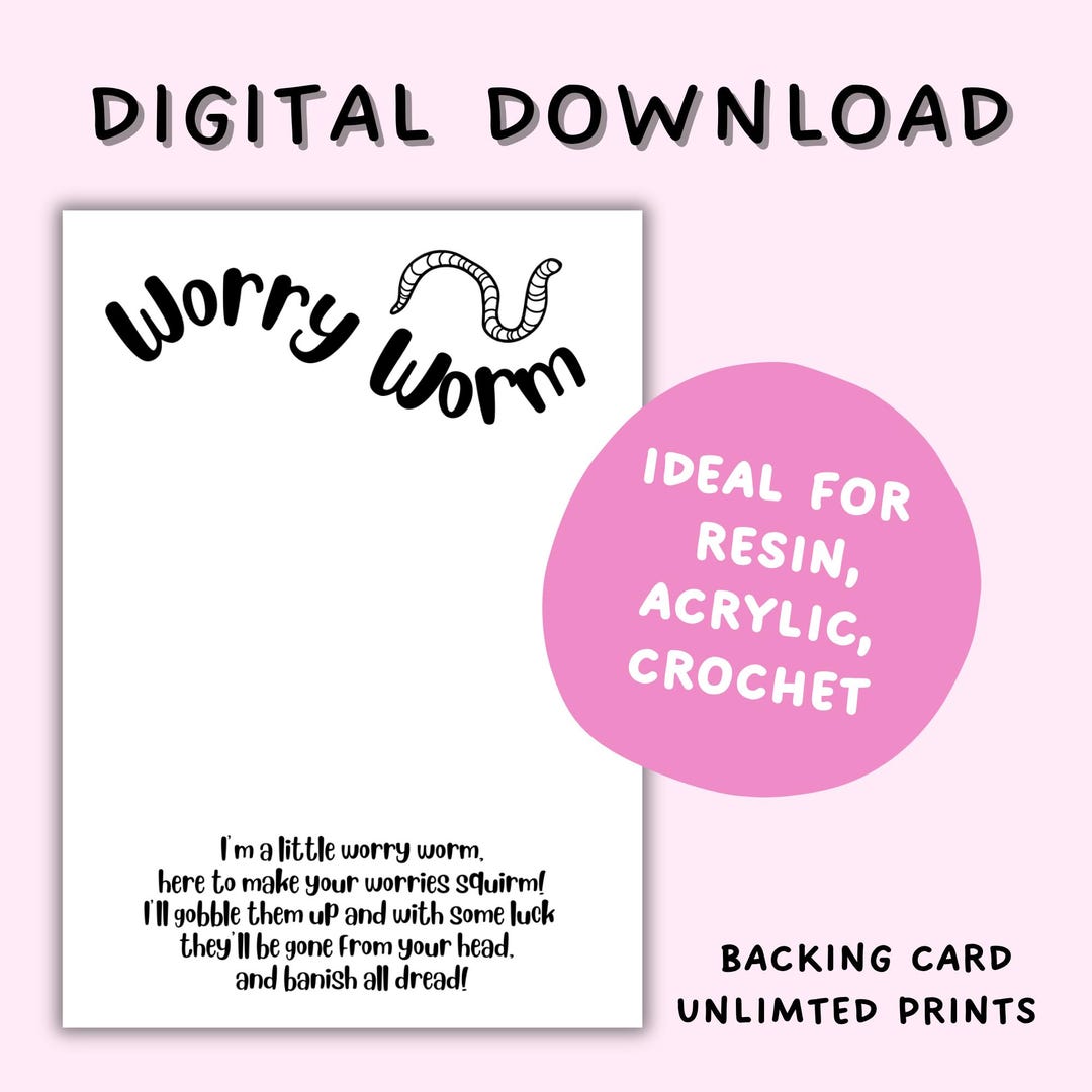 Worry Worm Backing Sheets, Resin Card, Worm Backing Card, Resin Display ...