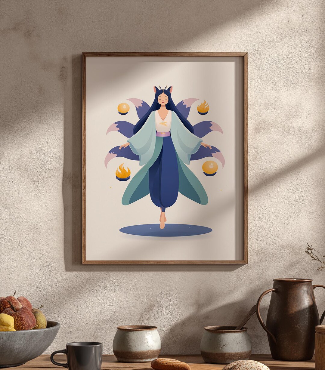 Kitsune Fox Spirit Trickster - Japanese Mythology - Contemporary ...