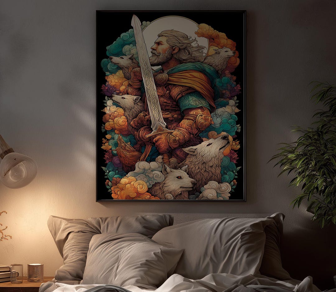 Tyr God of Courage and Justice - Norse Pantheon - Art Nouveau Style - Etsy