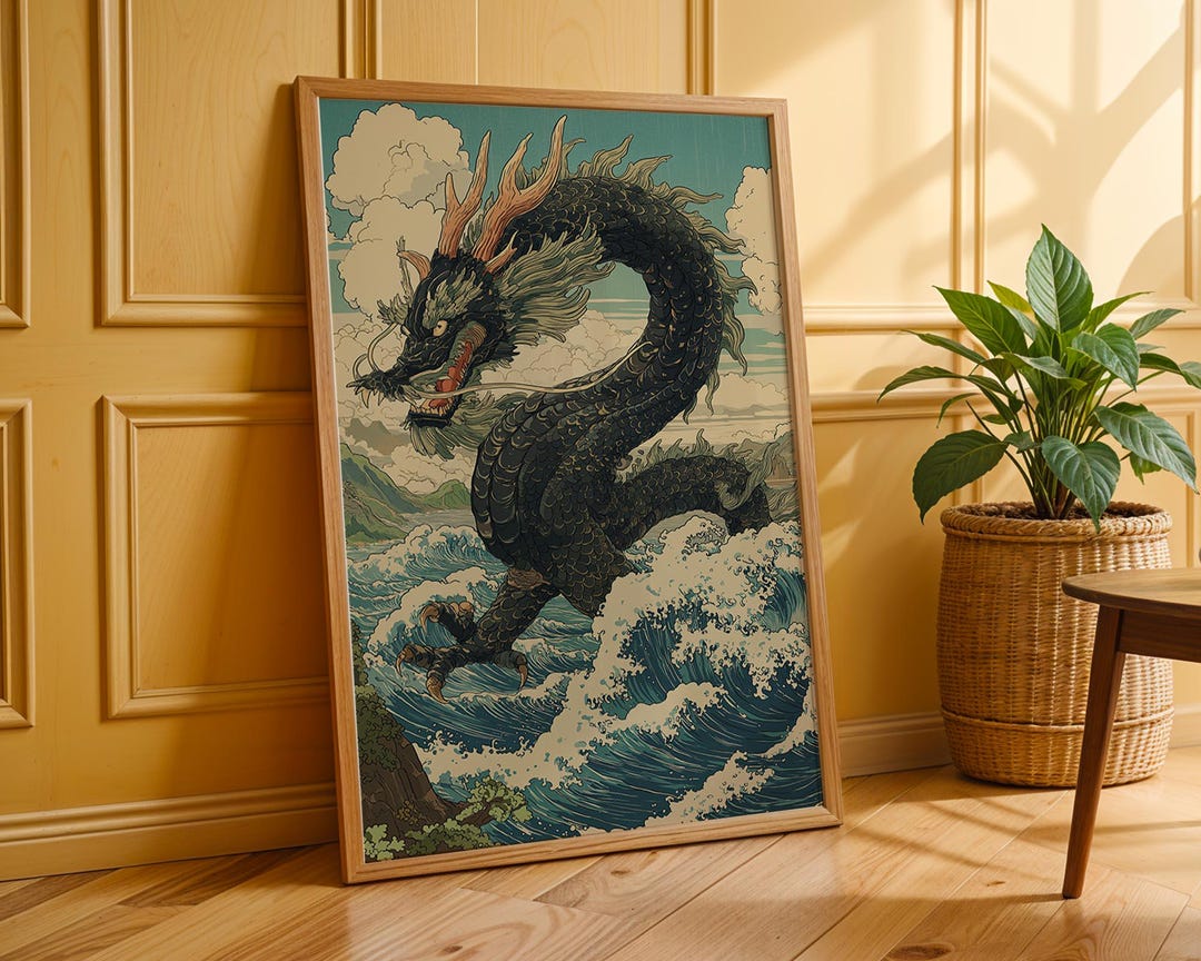 Ryujin Dragon King of the Sea - Japanese Mythology - Traditional Ukiyo ...