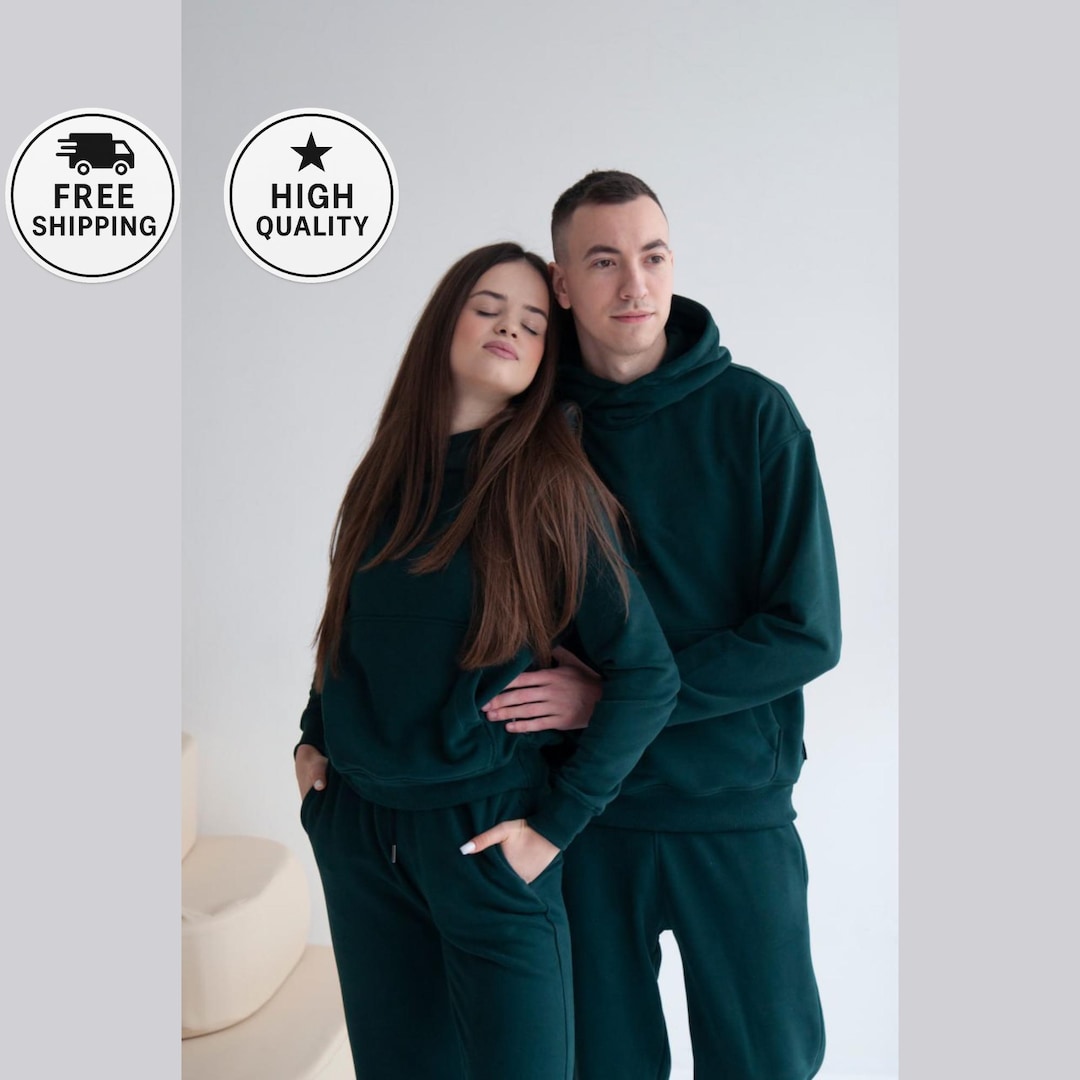Matching Family Tracksuit Set, Casual Hoodie & Joggers for Him. Cotton ...