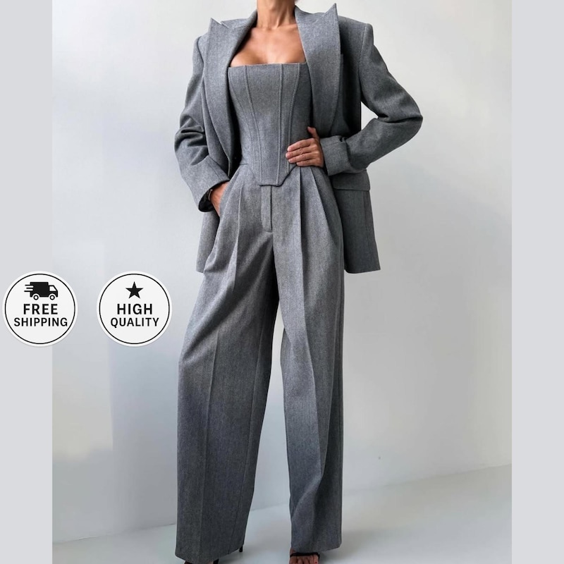 Womens Elegant Pant Suit - Etsy