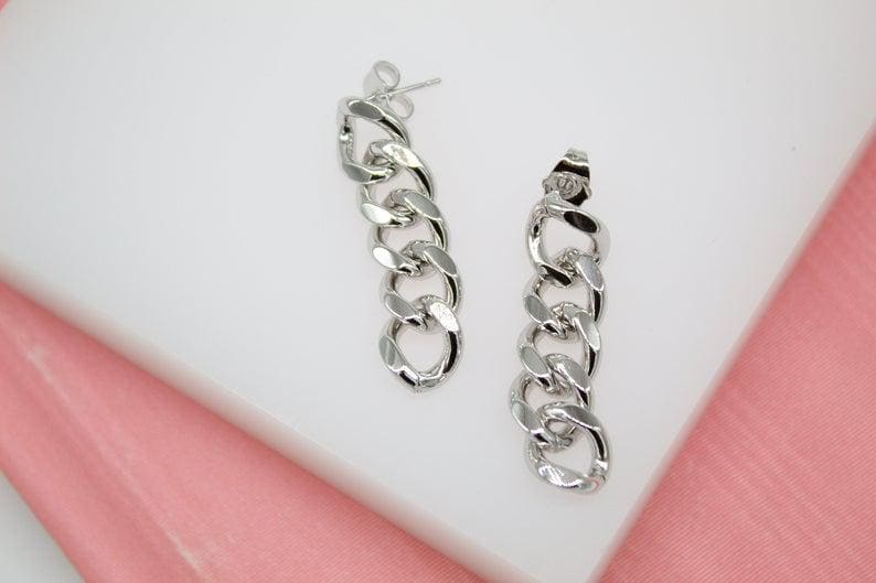 Cuban Link Chain Dangle Drop Earrings | Cuban Link Drop Earrings | Men ...